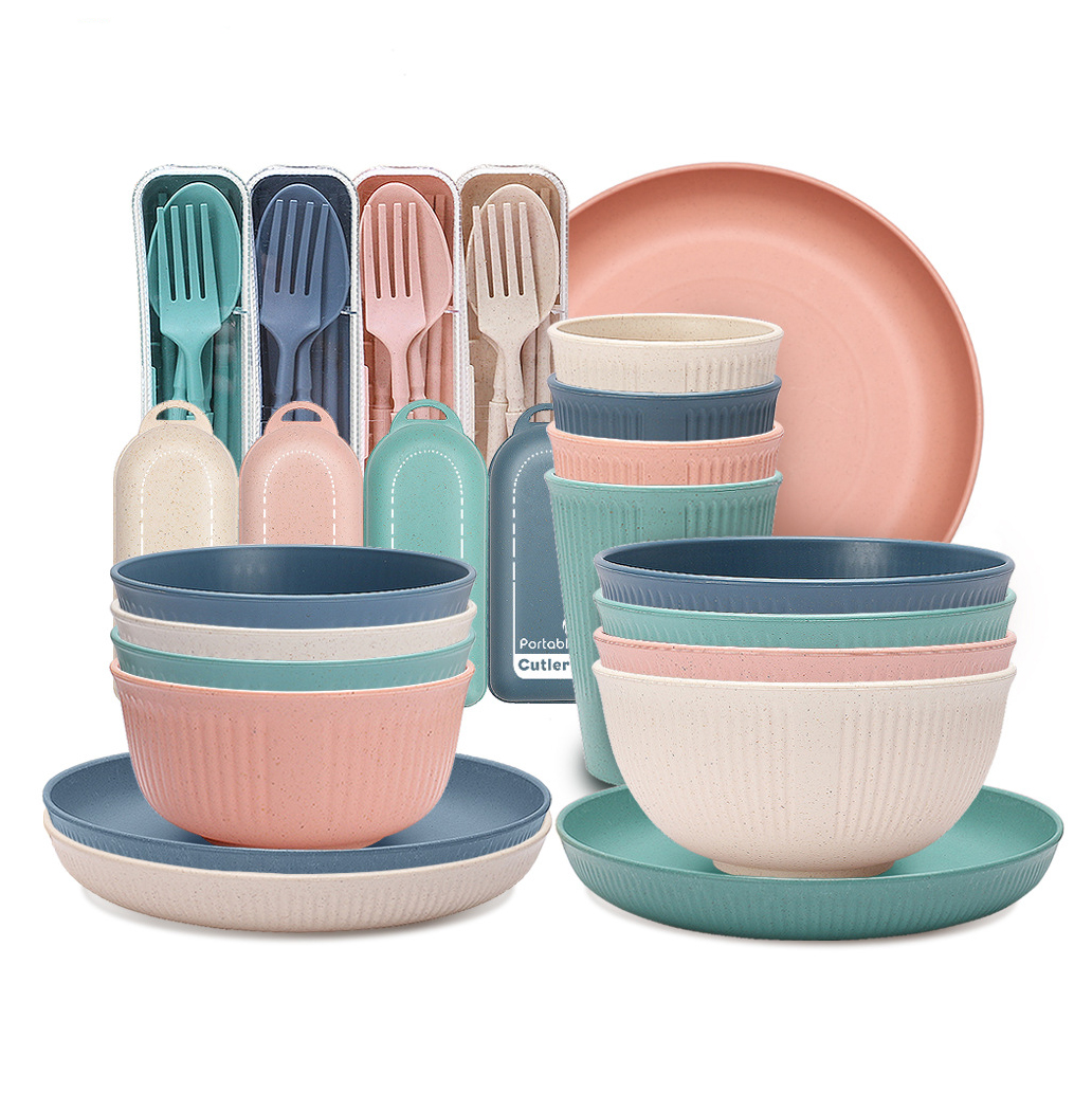 China Luxury Party Eco Friendly Plastic Wheat Straw Dinnerware Set ...