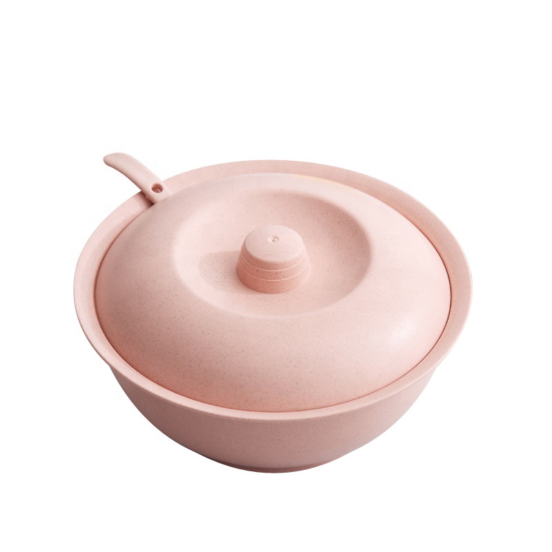 China Wheat straw household shattering soup bowl pure color fashion ...